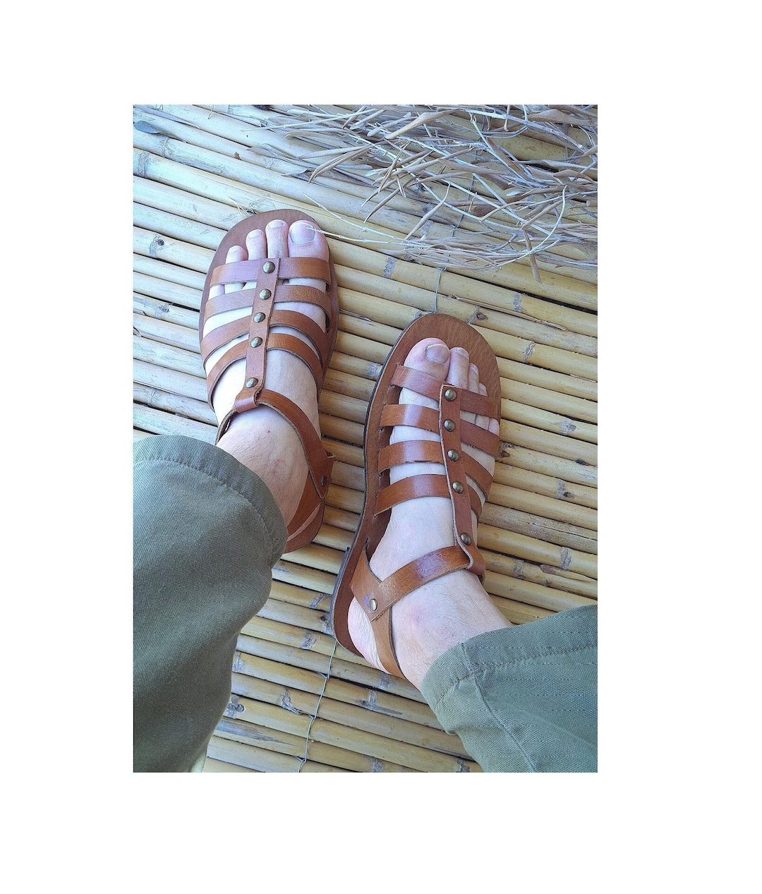 Genuine Leather Gladiator Sandals: Ancient Roman Style Men's Sandal - Etsy