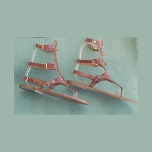 Unisex Men Women Gladiator Sandal Ancient Antique Age Knee Leather ...