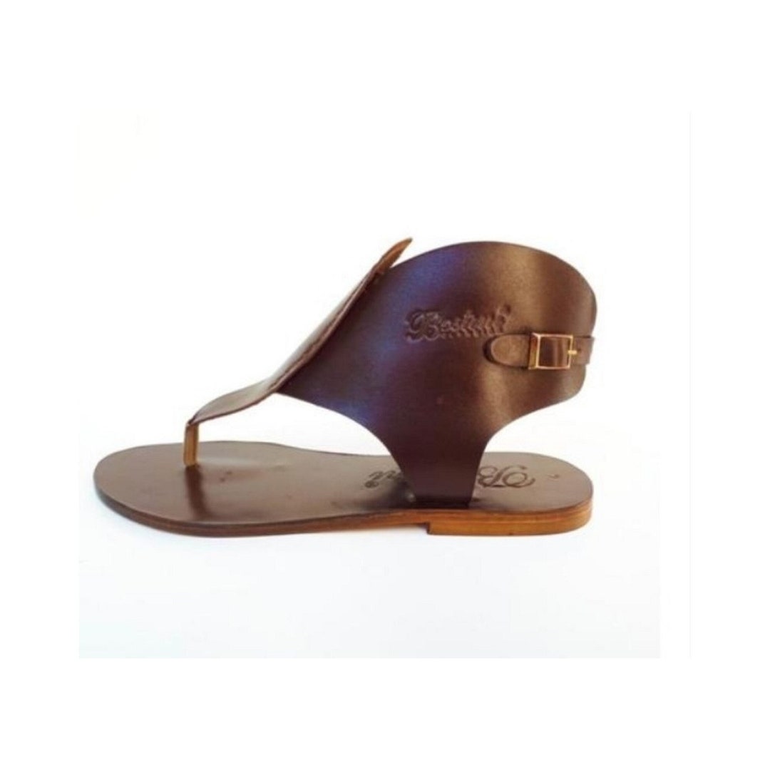 Antique Roman Greek Trojan Handmade Dark Brown Leather Flip-flops ...