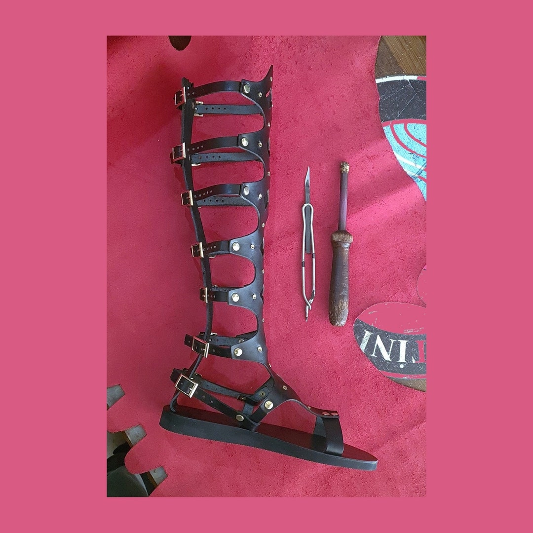 Authentic Ancient Roman Egyptian Long High Boot Gladiator Sandal for ...