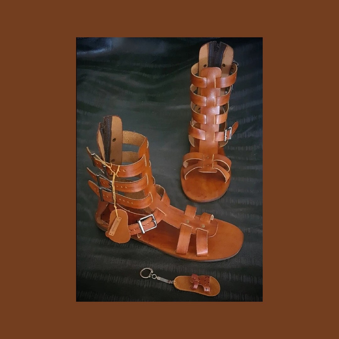 Hippie , Bohemian Back Zipper Authentic Ancient Leather 23 Cm High Men ...