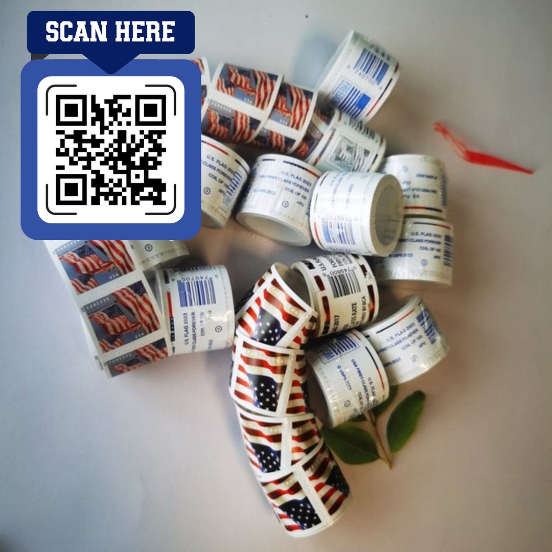 100 New US Flags Stamps Unused for Collections, Invitations, Weddings ...