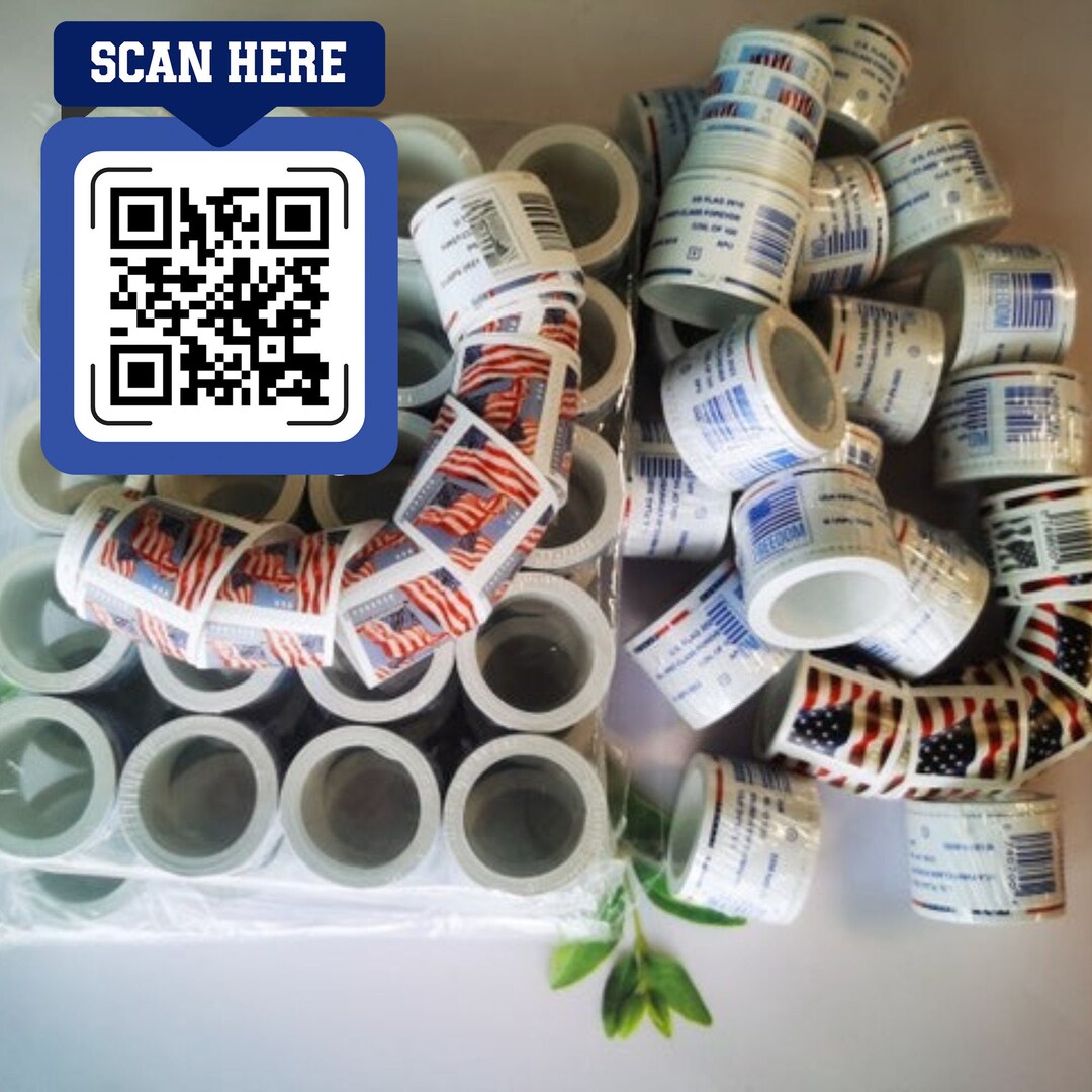 100 New US Flags Stamps Unused for Collections, Invitations, Weddings ...