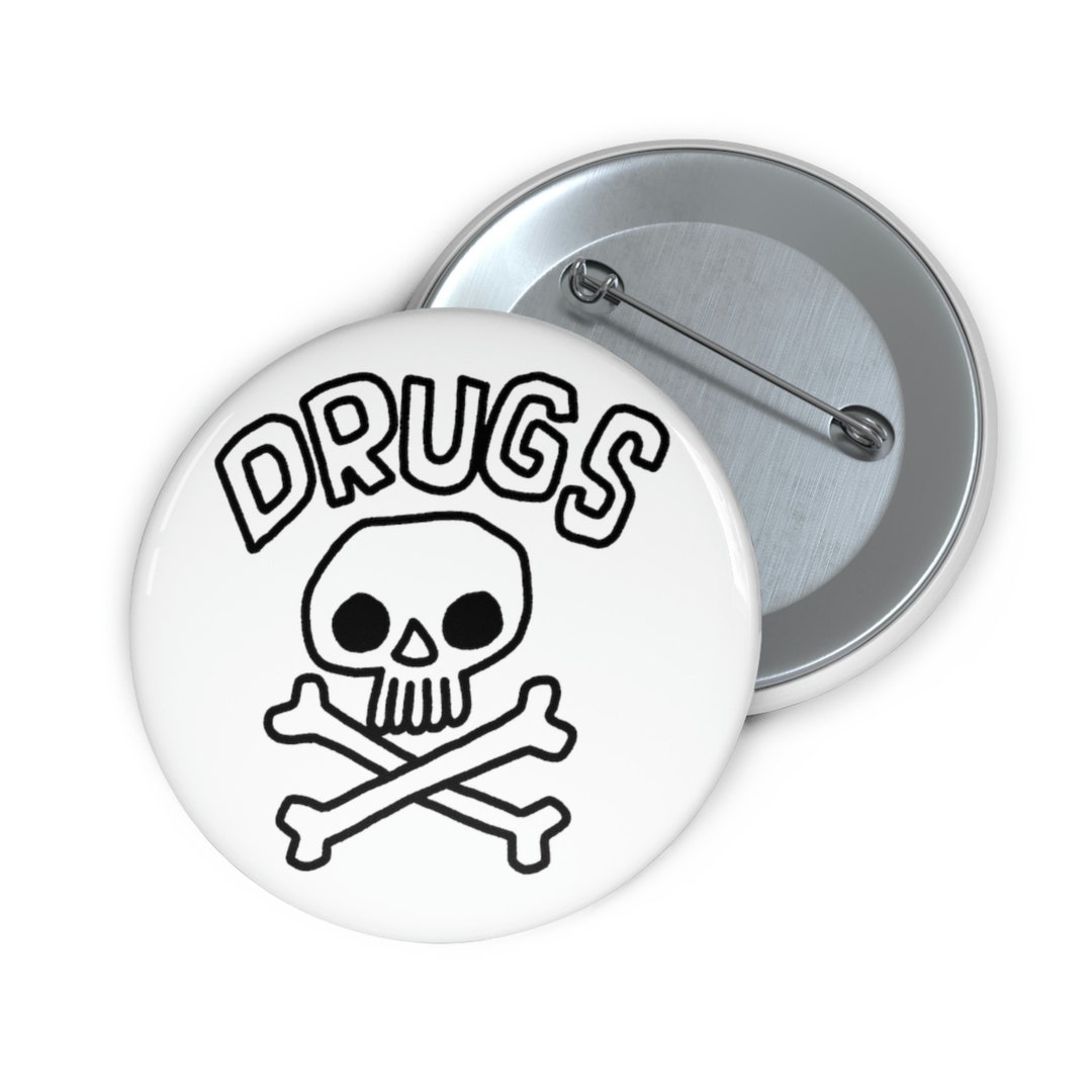 Drugs Skull Christian Comic Funny Cult Custom Pin Buttons - Etsy