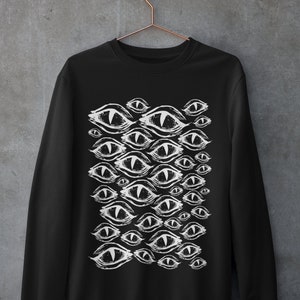 Grunge Eyes Sweater,streetwear Sweatshirt,horror Goth Clothes,pastel ...
