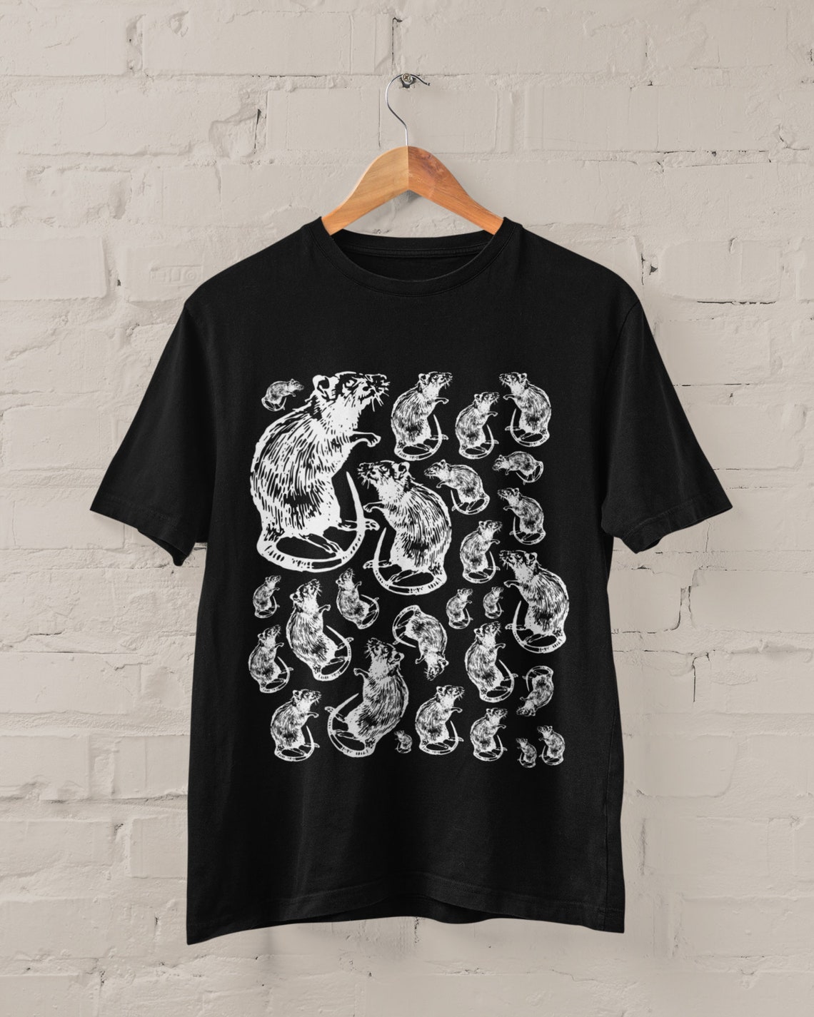 Rat T Shirt, Rat Lover Gift, Goth, Punk, Skull, Occult, Satanic, Mall ...