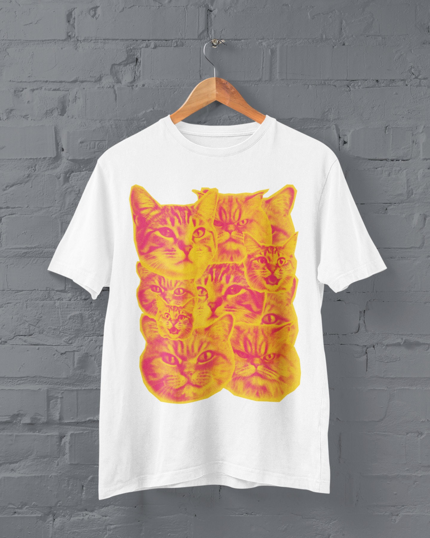 Psychedelic Cat Tshirt, Weirdcore Cats Shirt, Y2k Tshirts, Cyberpunk ...