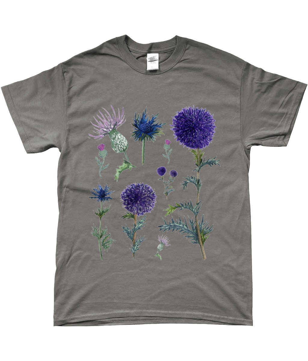 Thistles Botanical Shirt, Wildflower Shirt, Garden Shirt, Wildflower ...