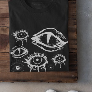 Gothic Alternative Y2K Eyes Tshirt, Oversize Mall Goth 90s Shirt, Plus ...