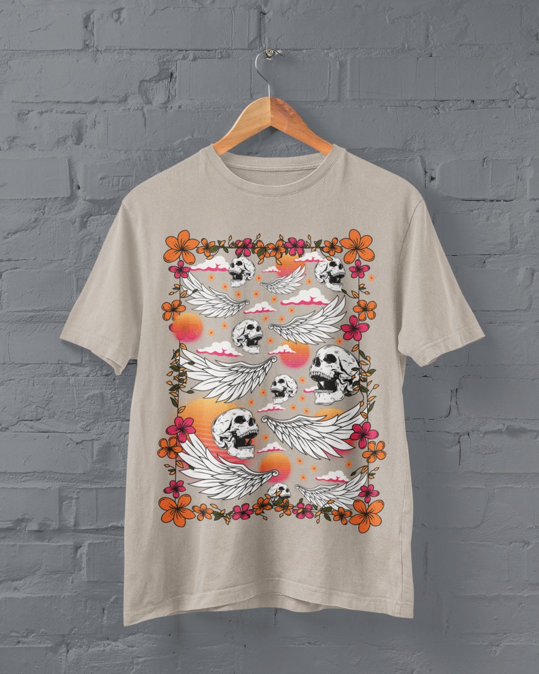 Skulls Grunge Shirt,weirdcore Clothing,pastel Goth Clothing,strange ...