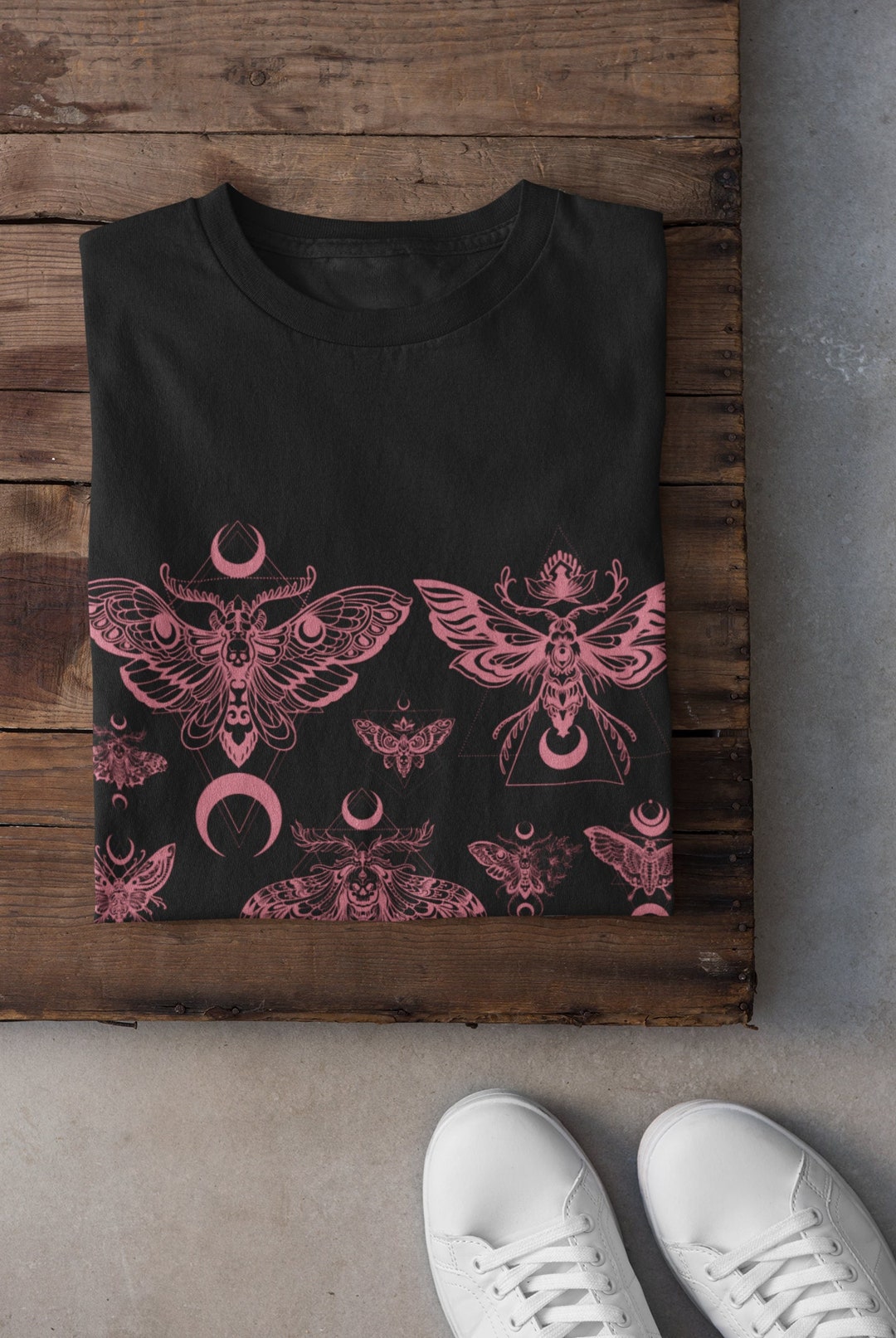Moth Shirt,moons Shirt,alt Clothing,dark Academia Shirt,mystical Shirt ...