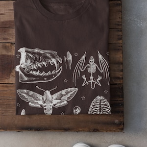 Skulls Tshirt,grunge Clothing,goblincore Clothing,dark Cottagecore,dark ...