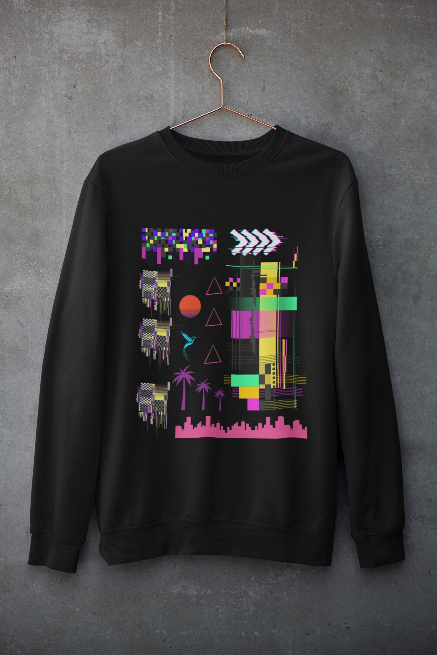 Vaporwave Aesthetic Sweater, Vaporwave Clothes, Cyberpunk Clothing ...