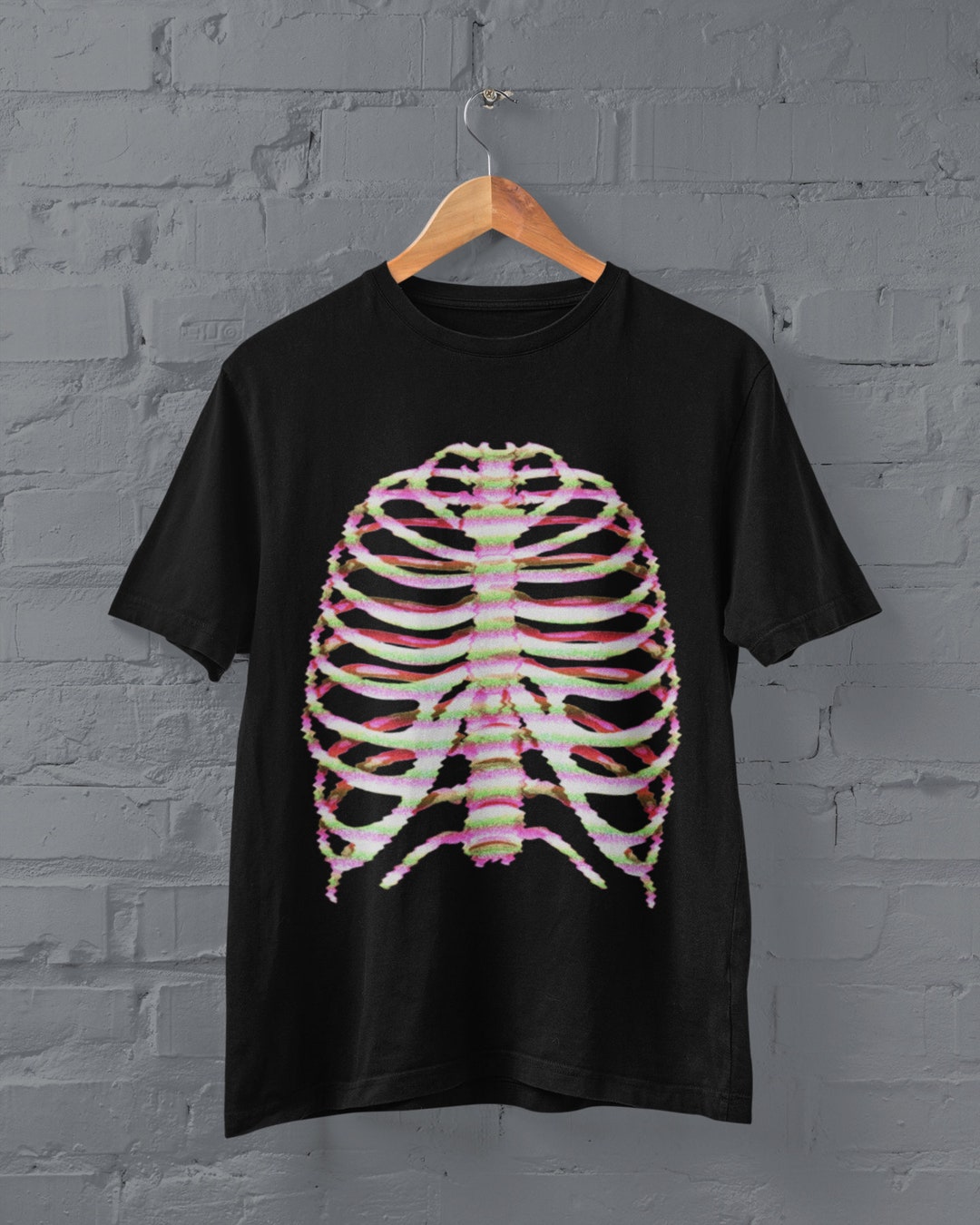 Skeleton Shirt,pastel Goth Clothing,grunge Ribs Shirt,y2k 90s Tshirt ...