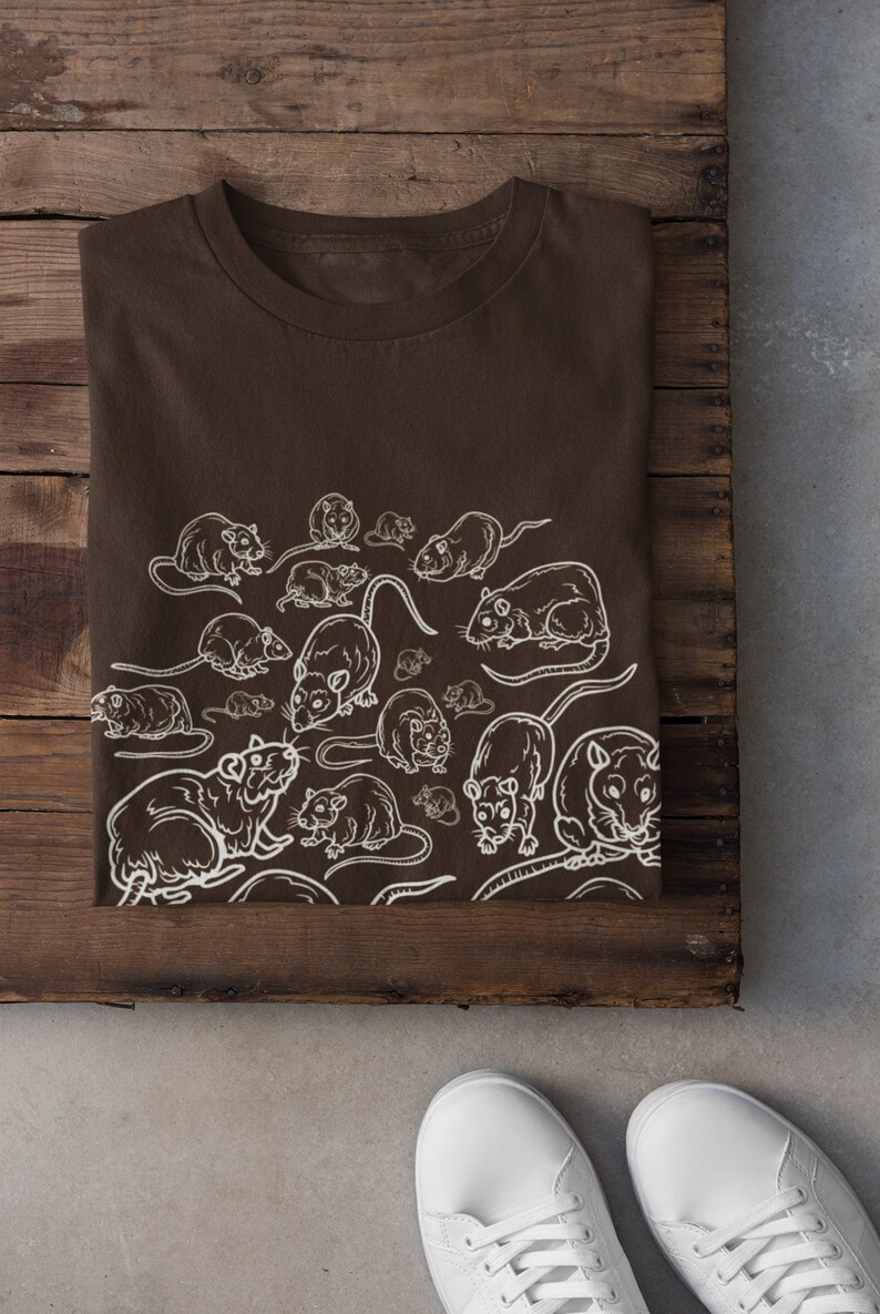 Rat T Shirt, Rat Lover Gift, Goth, Punk, Skull, Occult, Satanic, Mall ...