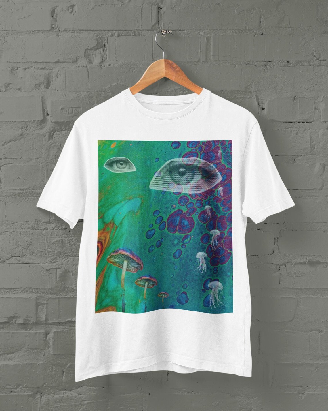 Mushroom Eyes Gothic Weirdcore Shirt, Original Abstract Art Tshirt, Y2K ...