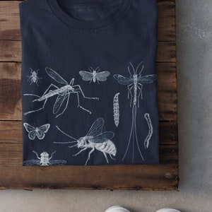 Dark Cottagecore Clothing, Bugs and Fish Shirt, Botanical Grunge ...