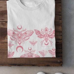Moth Shirt,moons Shirt,alt Clothing,dark Academia Shirt,mystical Shirt ...
