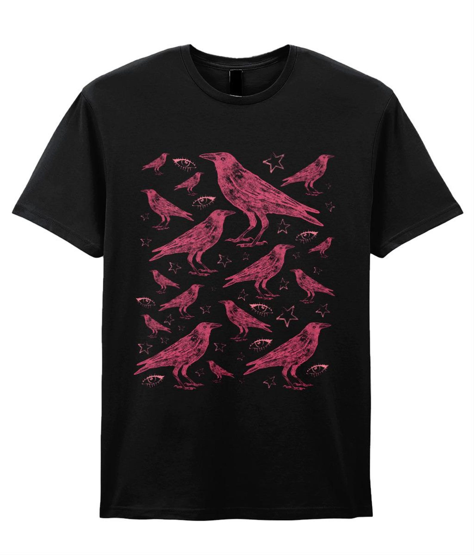 Gothic Cottagecore Raven Shirt,weirdcore Y2K Crow Tshirt,alt Clothing ...