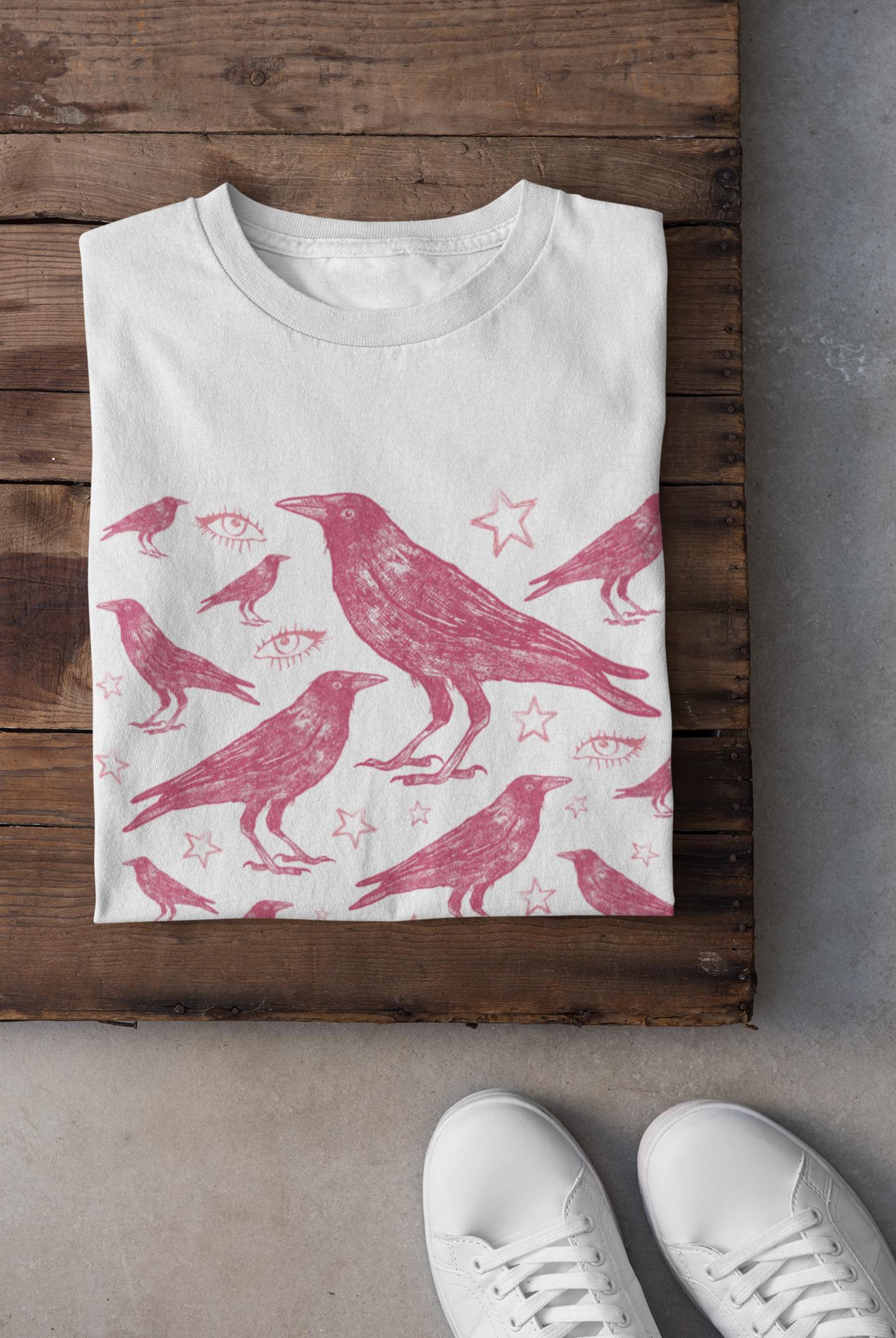 Gothic Cottagecore Raven Shirt,weirdcore Y2K Crow Tshirt,alt Clothing ...