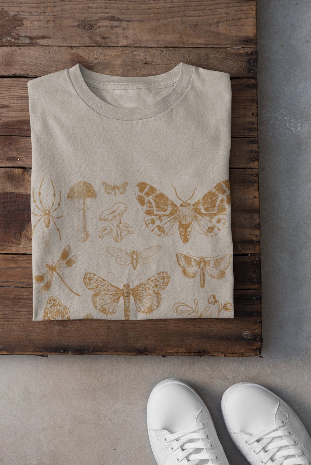 Moths and Mushrooms Tshirt, Moths Tshirt, Grunge Clothing, Cottagecore ...