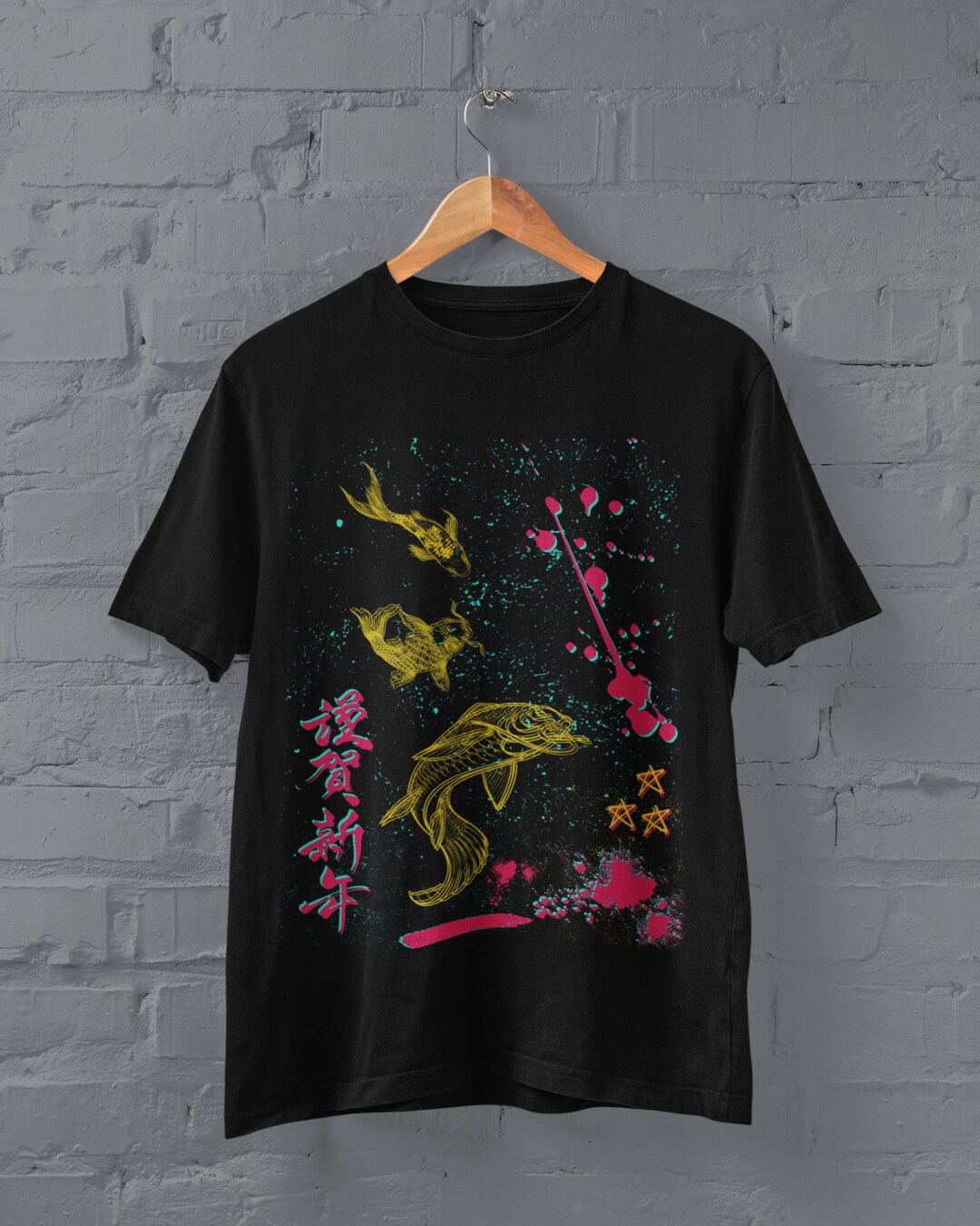 Harajuku Fish Shirt, Nu Goth Clothing, Cyberpunk Clothing, Grunge ...
