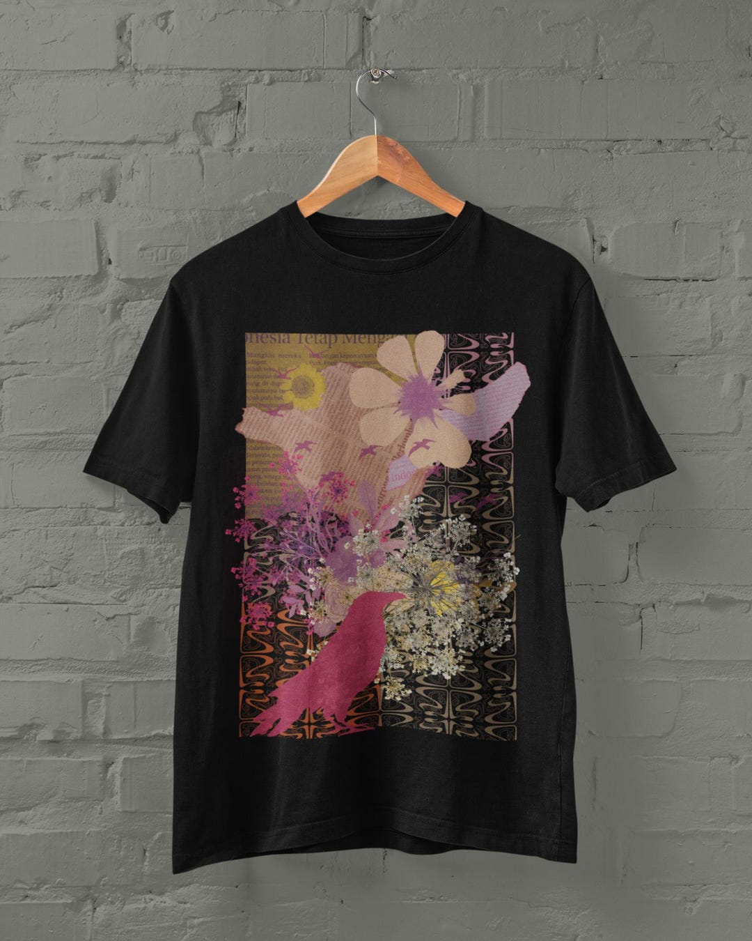 Abstract Art Crow Tshirt, Dark Academia Clothing, Y2k Grunge Clothes ...