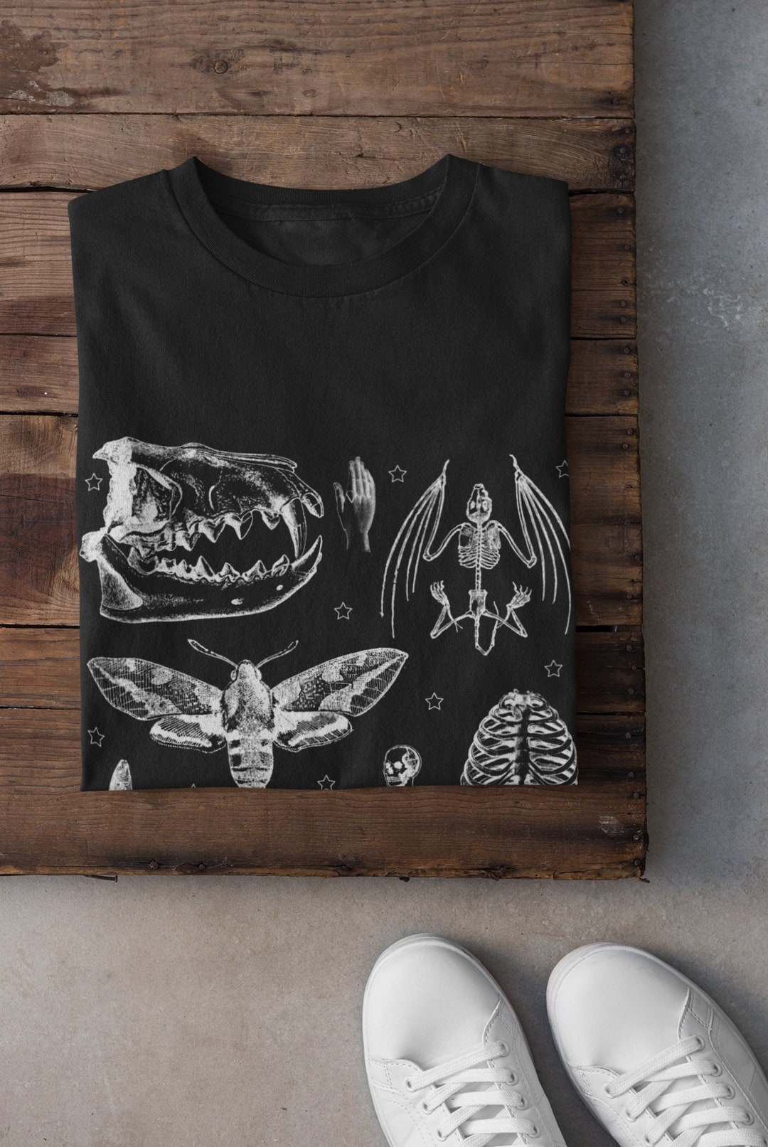 Skulls Tshirt,grunge Clothing,goblincore Clothing,dark Cottagecore,dark ...