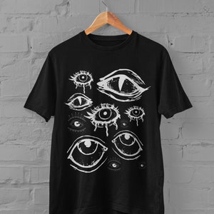 Gothic Alternative Y2K Eyes Tshirt, Oversize Mall Goth 90s Shirt, Plus ...