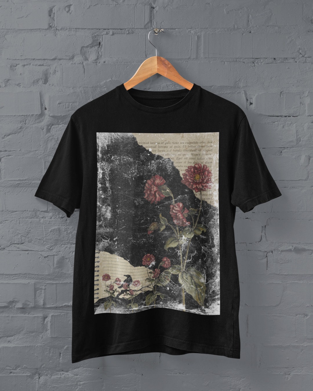 Goth Crow Shirt, Weirdcore Clowncore Clothing, Weird Raven Tshirts ...