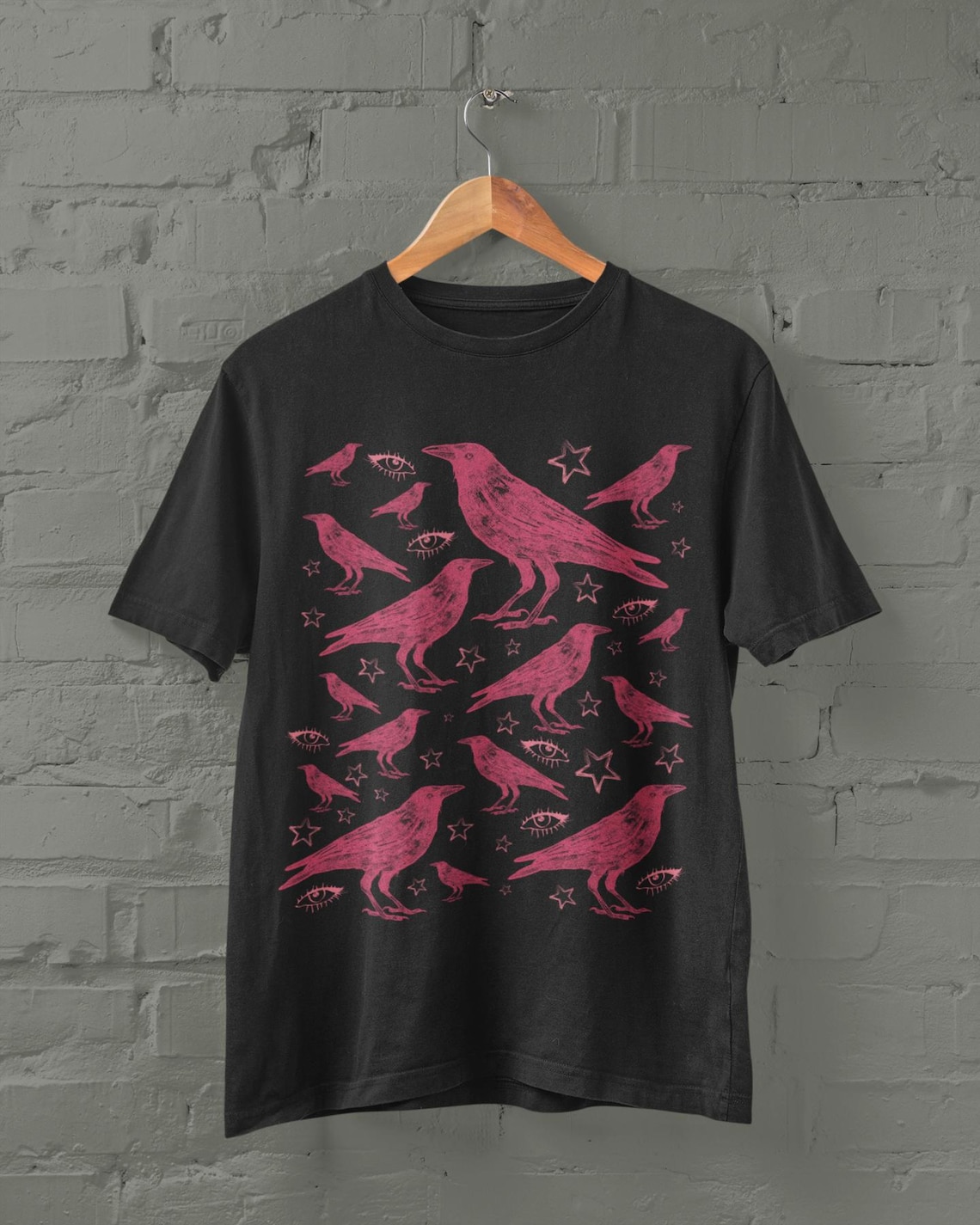 Gothic Cottagecore Raven Shirt,weirdcore Y2K Crow Tshirt,alt Clothing ...