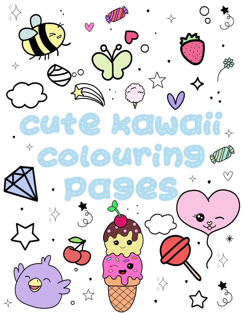 Cute Colouring Book Pages (printable) - Etsy