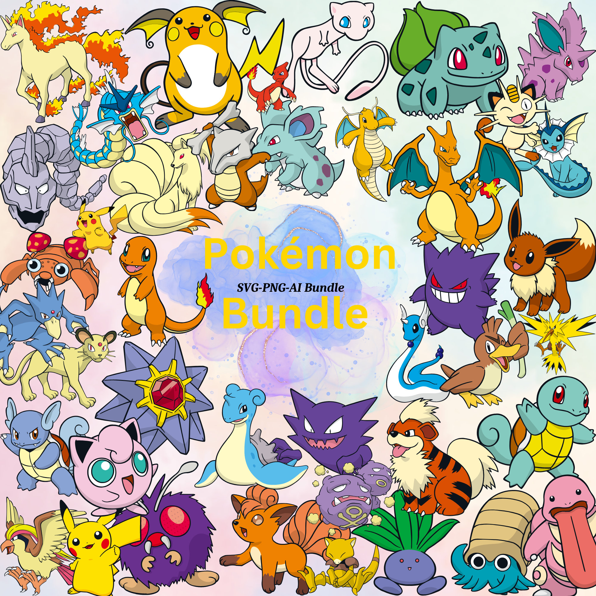 150 Pokemon Svg, Pokemon Png Bundle, Pokemon Clipart, Pikachu Svg ...