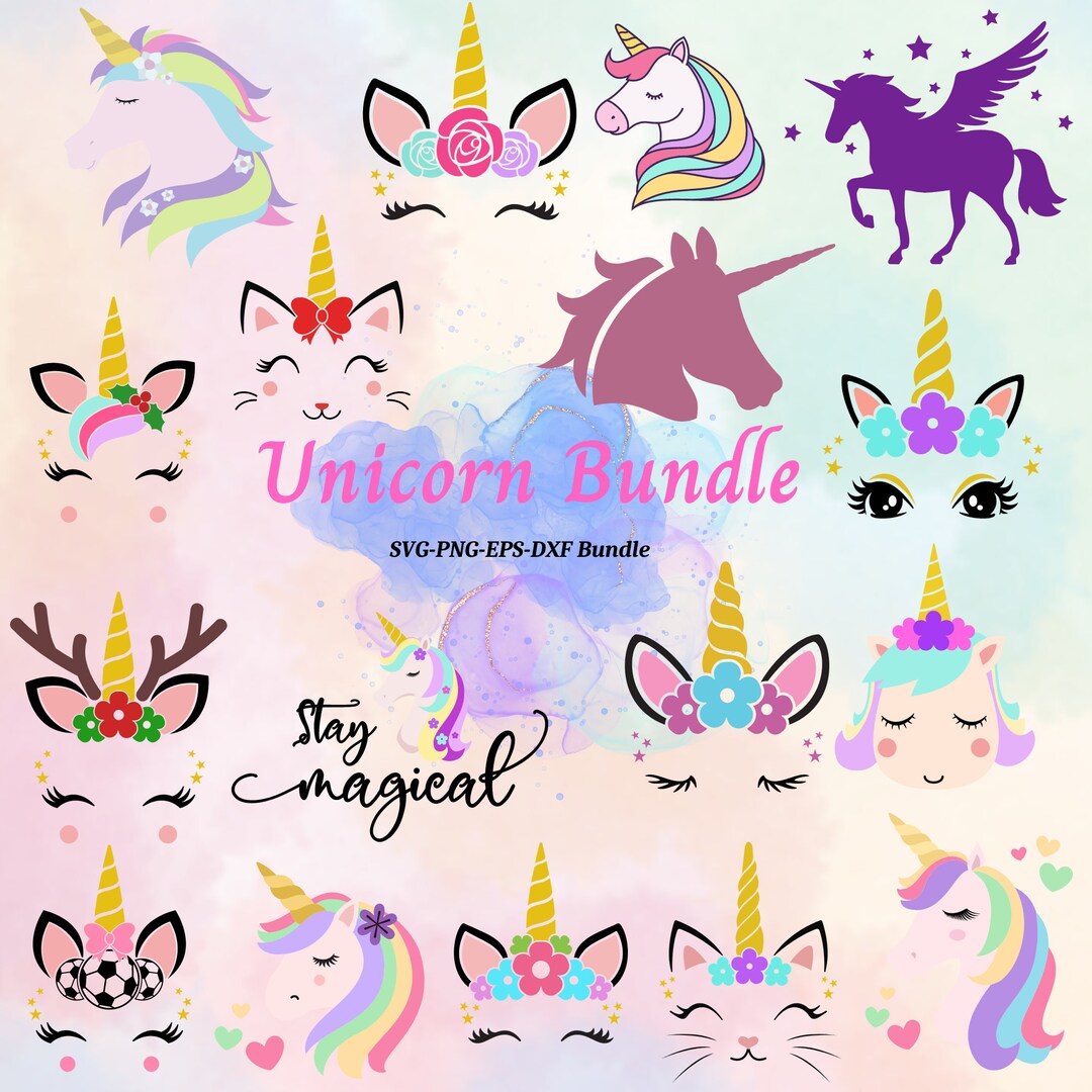 30 Unicorn SVG ESP PNG Dxf Cutfiles - Etsy