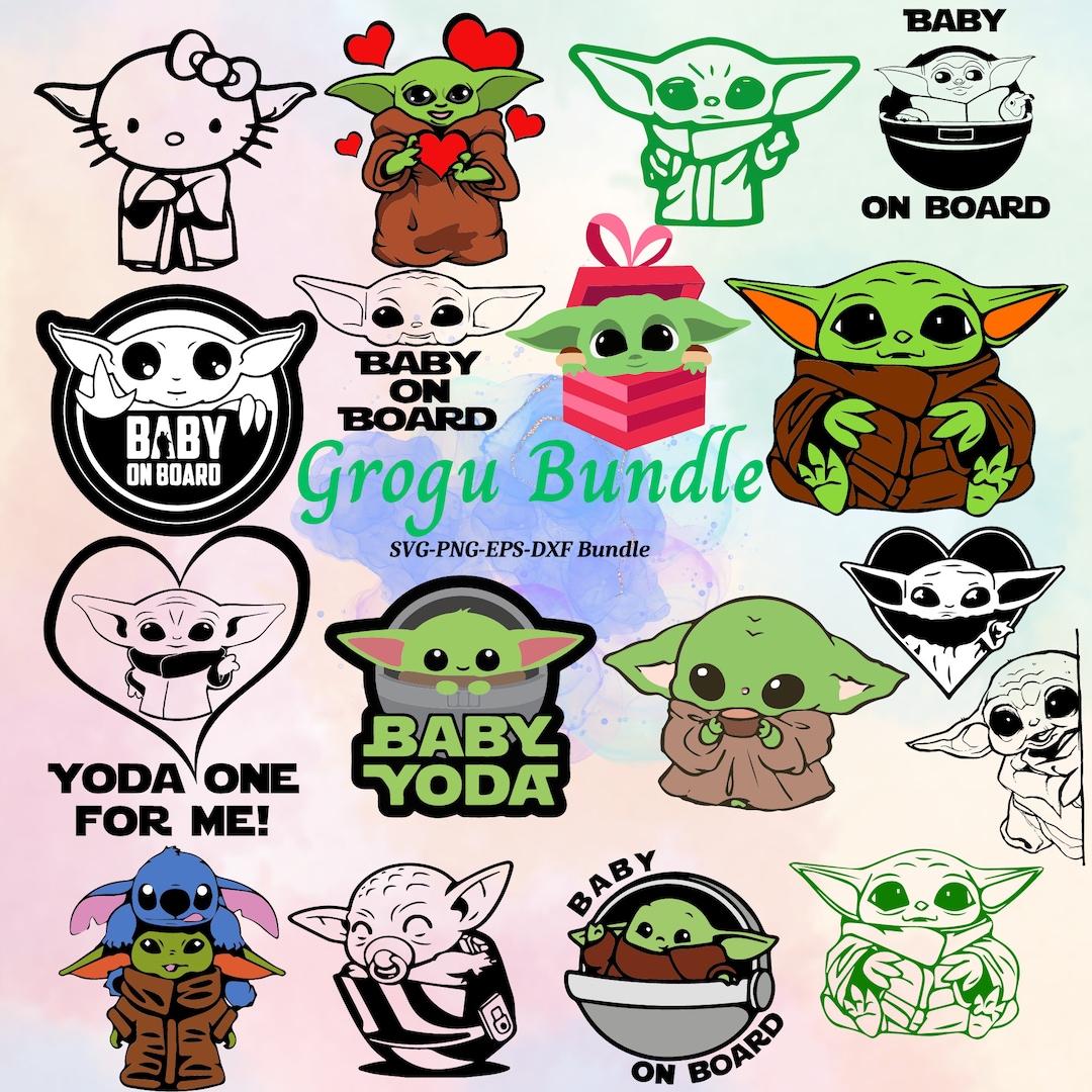 60 Grogu, the Child, Baby Yoda SVG PNG EPS Dxf Cut File Bundle - Etsy