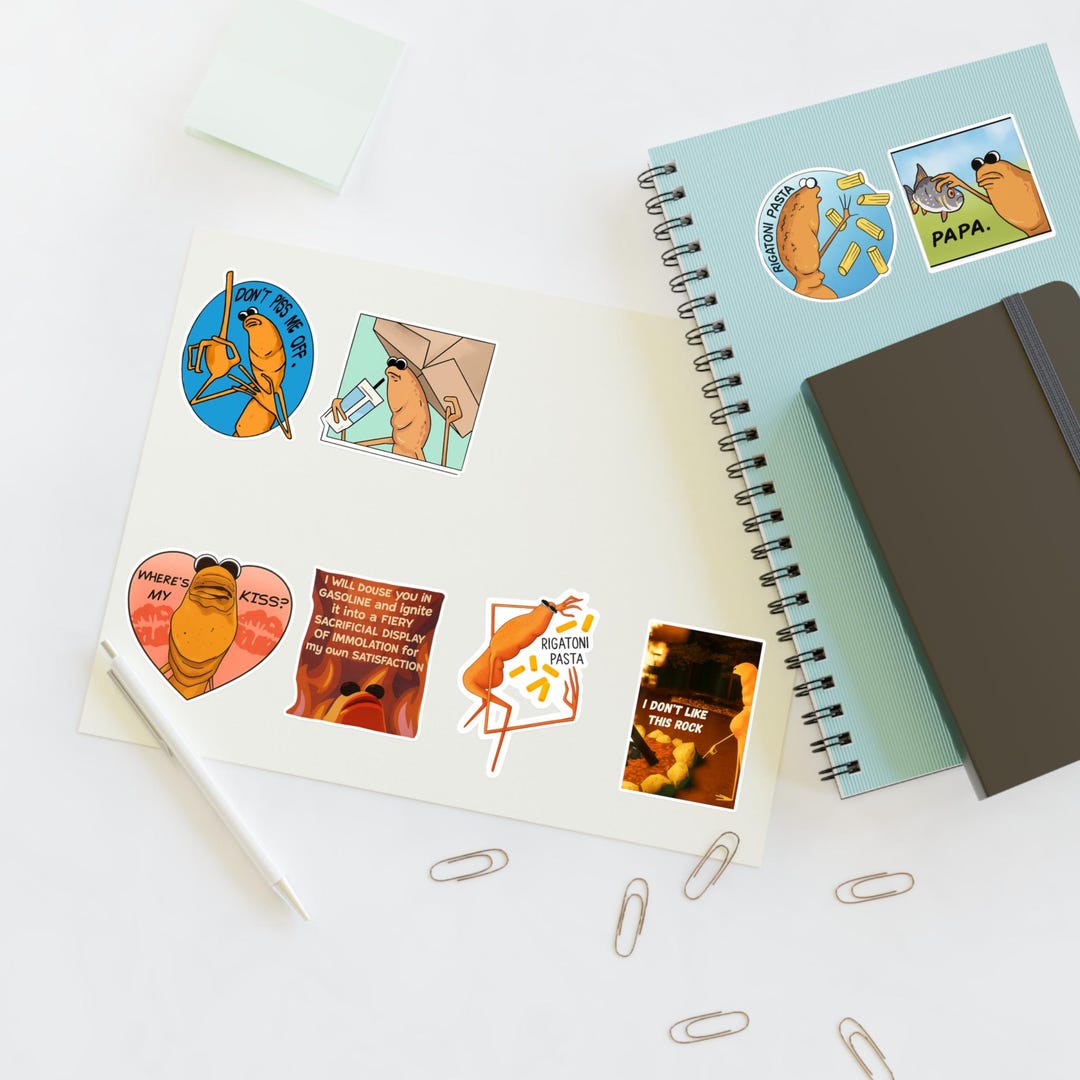 Marcus the Worm Sticker Sheet Meme Stickers - Etsy