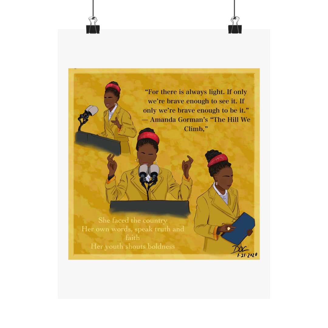 Amanda Gorman Art Print, Matte Finish Vertical Poster - Etsy