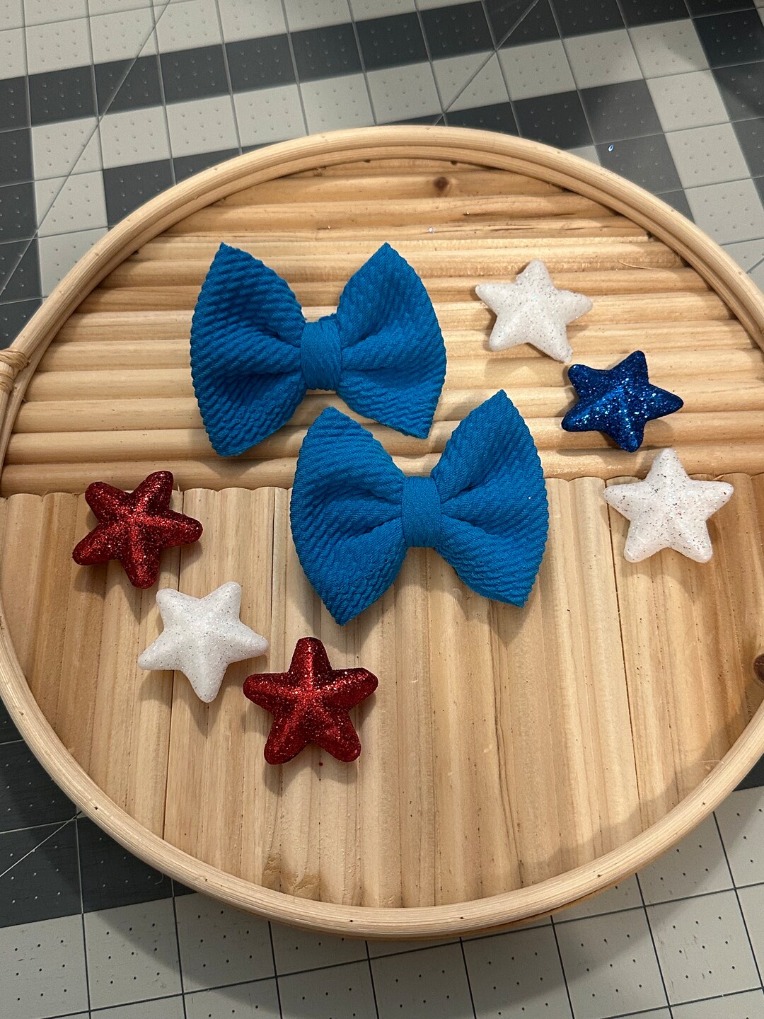 Neon Blue Fabric Bow - Etsy