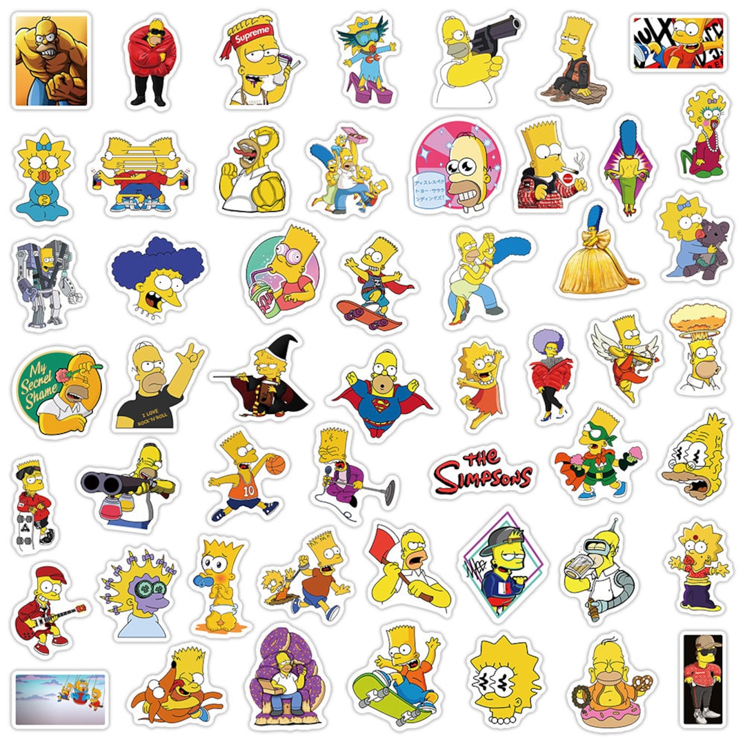 50 PCS the Simpsons Stickers Waterproofs Vinyl Stickers Laptop Phone ...