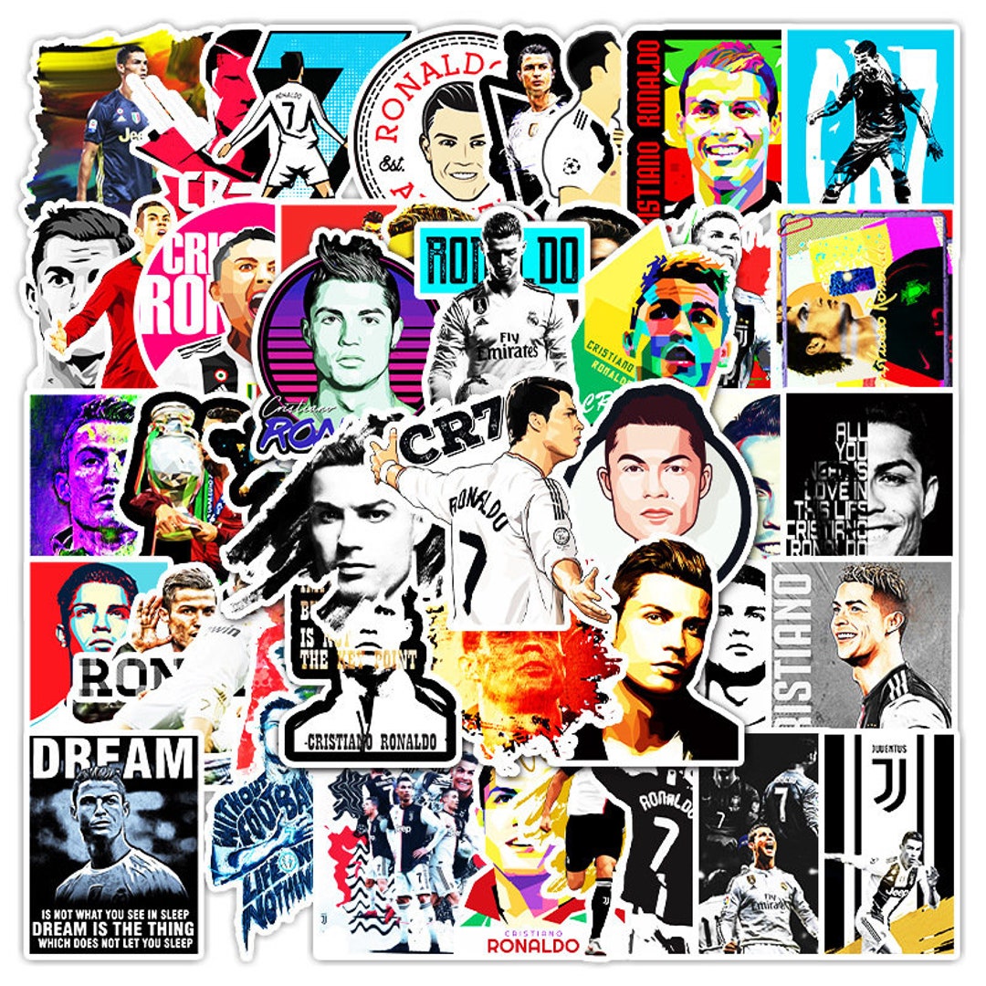 52 PCS Cristiano Ronaldo Stickers Waterproofs Vinyl Stickers Laptop ...