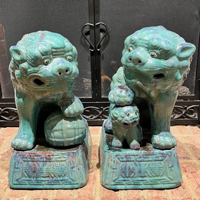 Turquoise Foo Dogs - Etsy