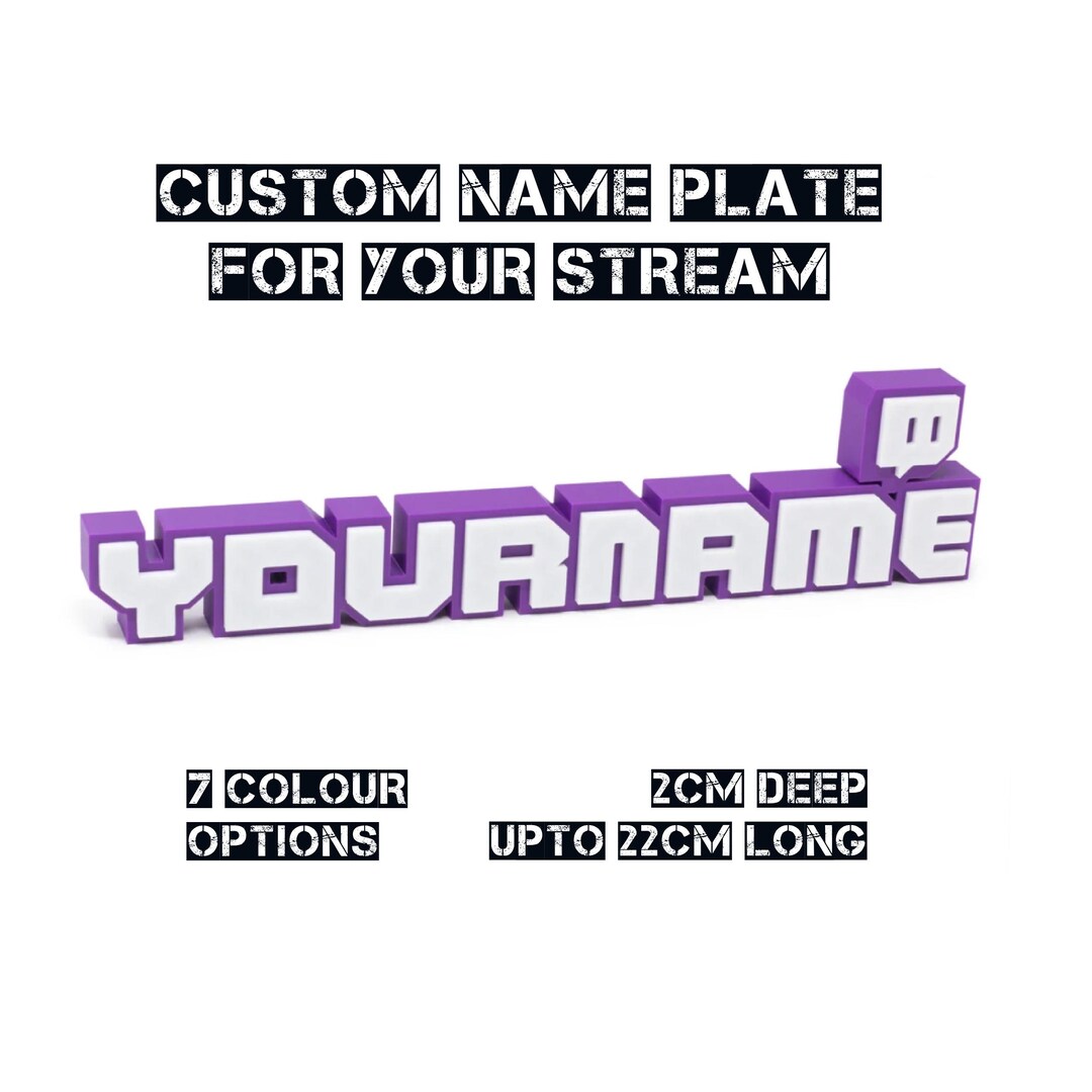 Custom 3D Twitch Name Plate Desk Stand for Streamers Gaming Setups - Etsy