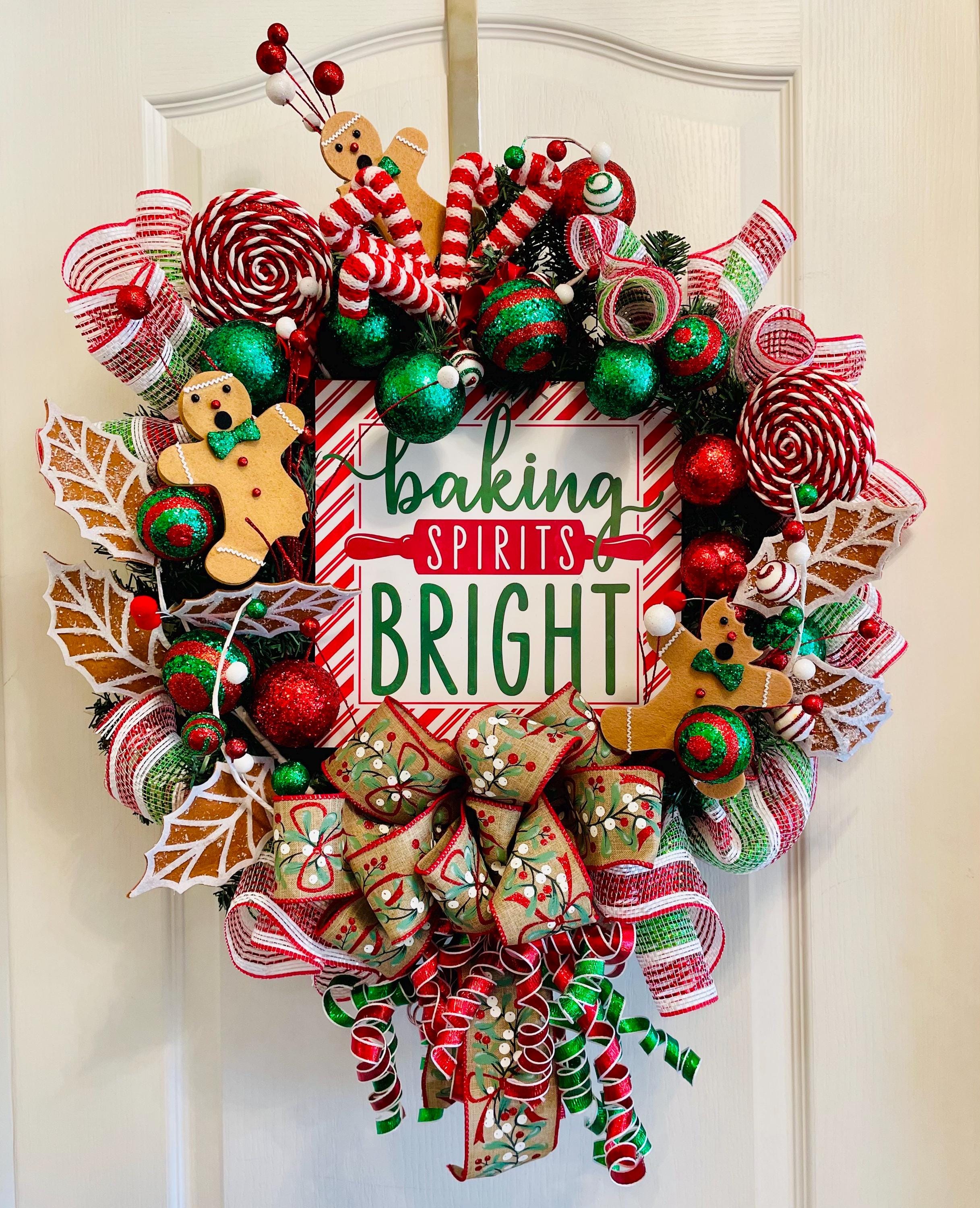 Gingerbread Christmas Wreath: Handmade Holiday Decor With Candy & Bows ...