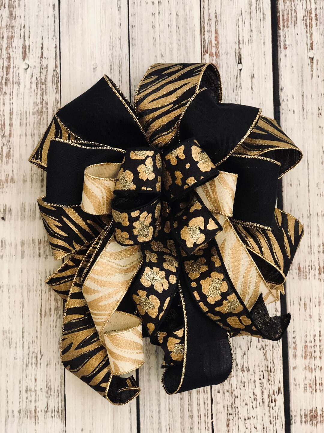 Dramatic Leopard Bow for wreaths or decorating, Animal Print Bow, - Etsy.de