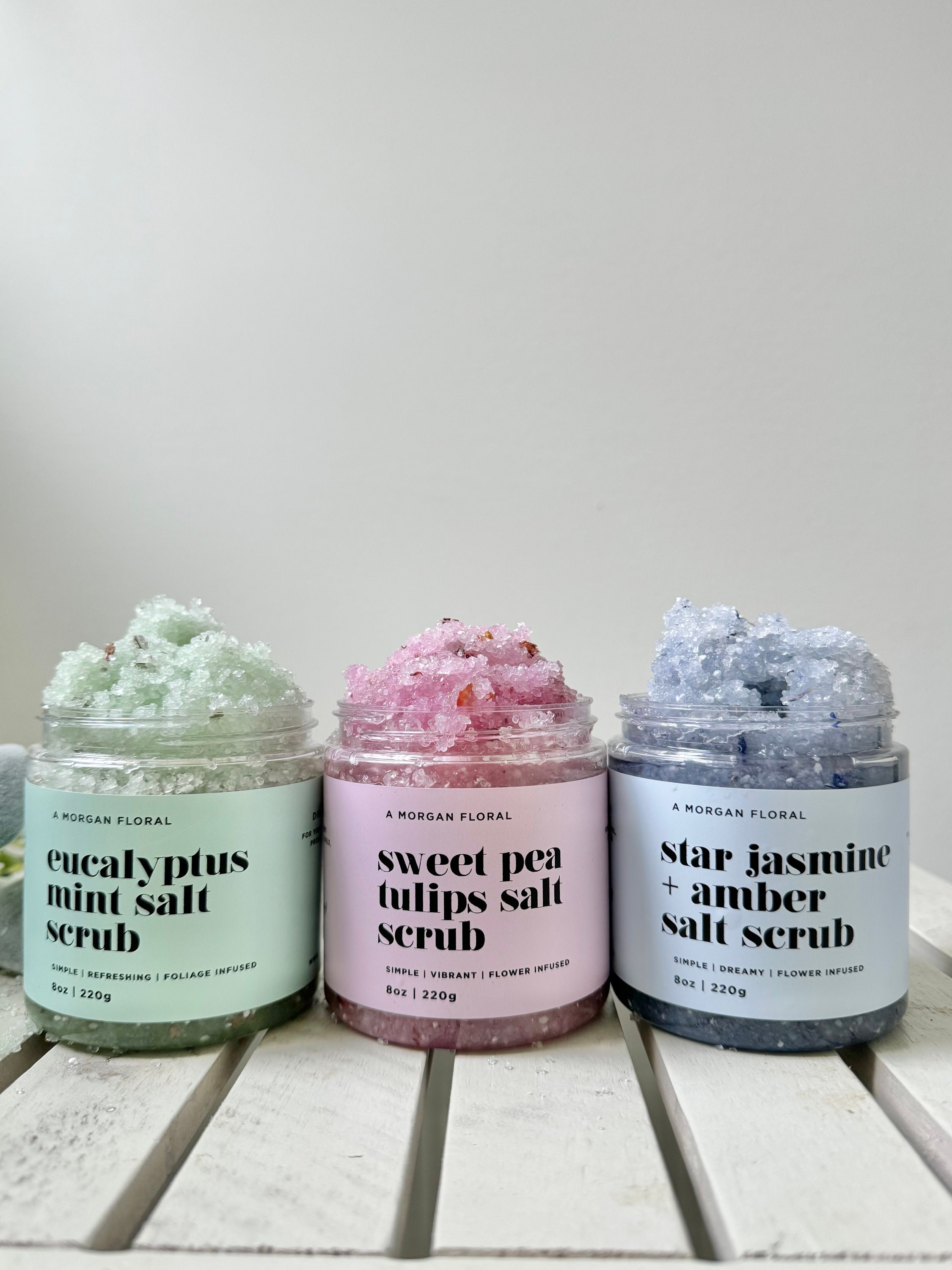 Eucalyptus Mint Salt Body Scrub | Handmade Floral Bath Scrub (8 Oz) - Etsy