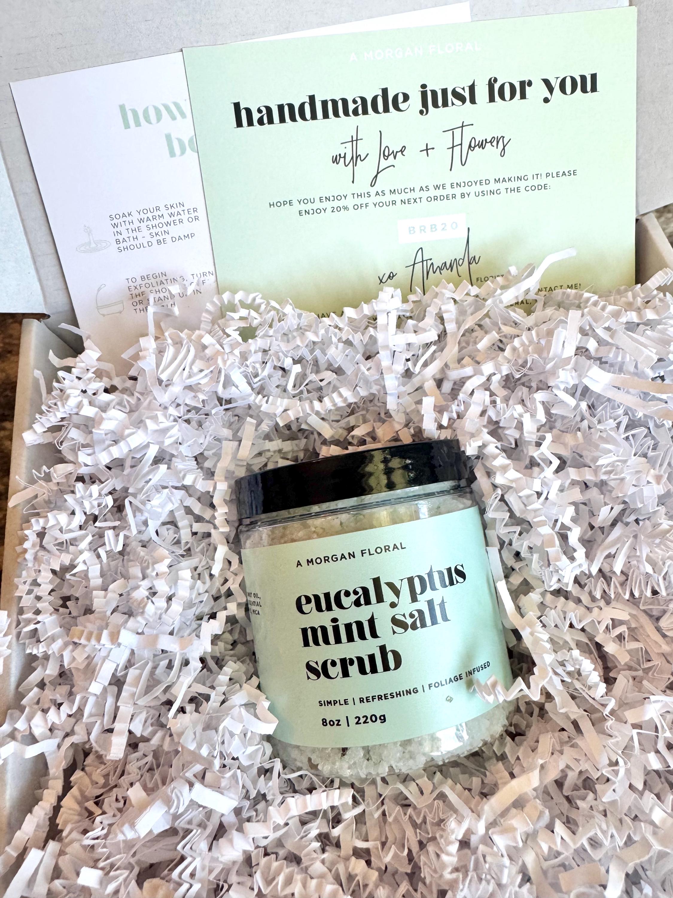 Eucalyptus Mint Salt Body Scrub | Handmade Floral Bath Scrub (8 Oz) - Etsy