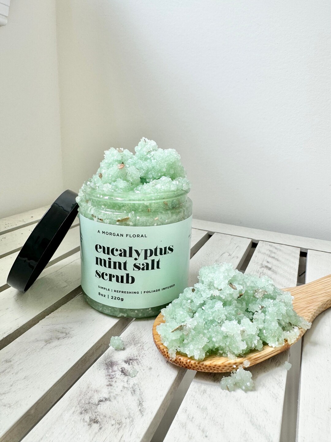 Eucalyptus Mint Salt Body Scrub | Handmade Floral Bath Scrub (8 Oz) - Etsy