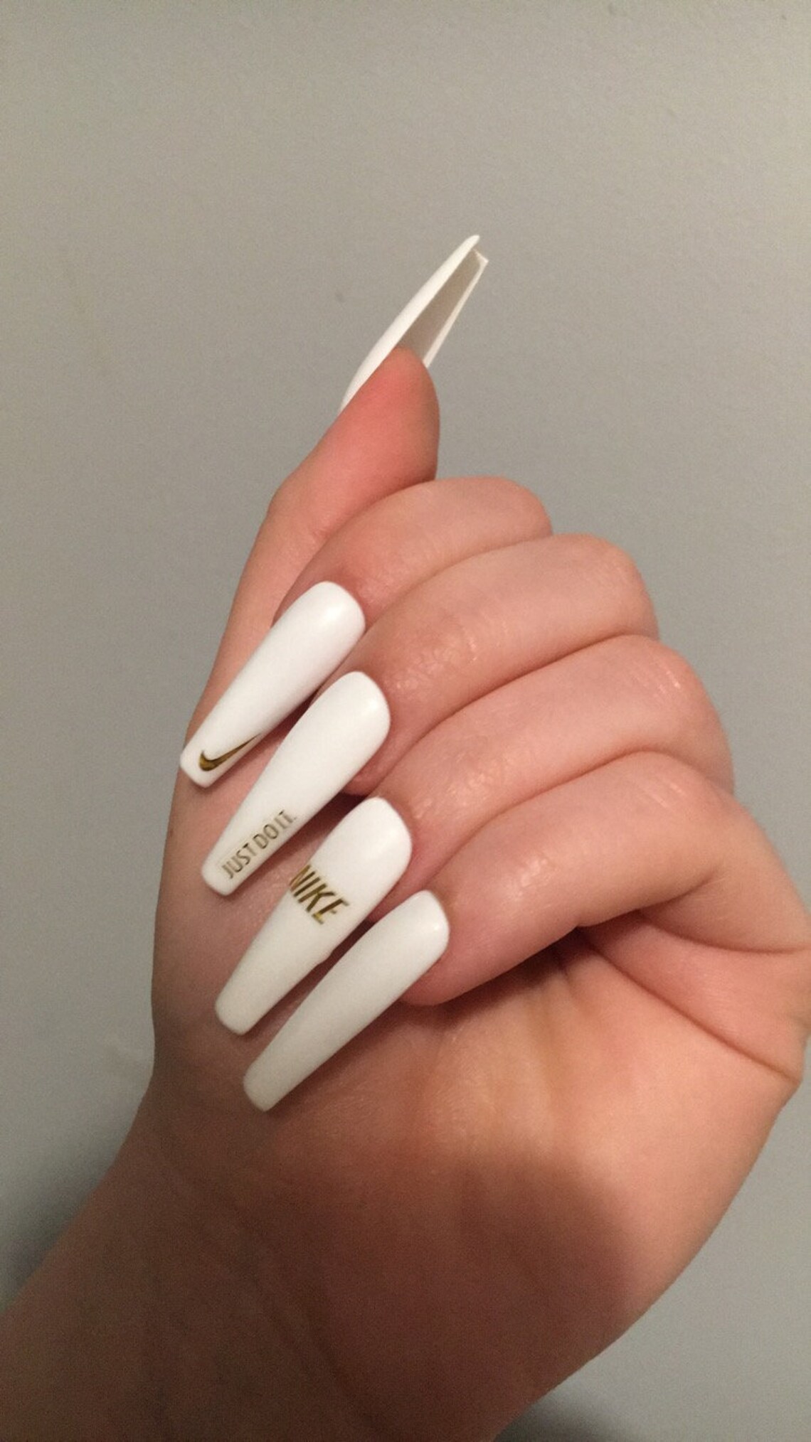 White NIKE Nails | Etsy