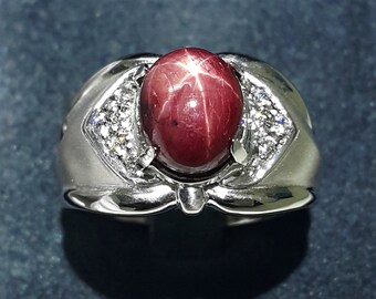 Ruby Star Sapphire Ring - Etsy