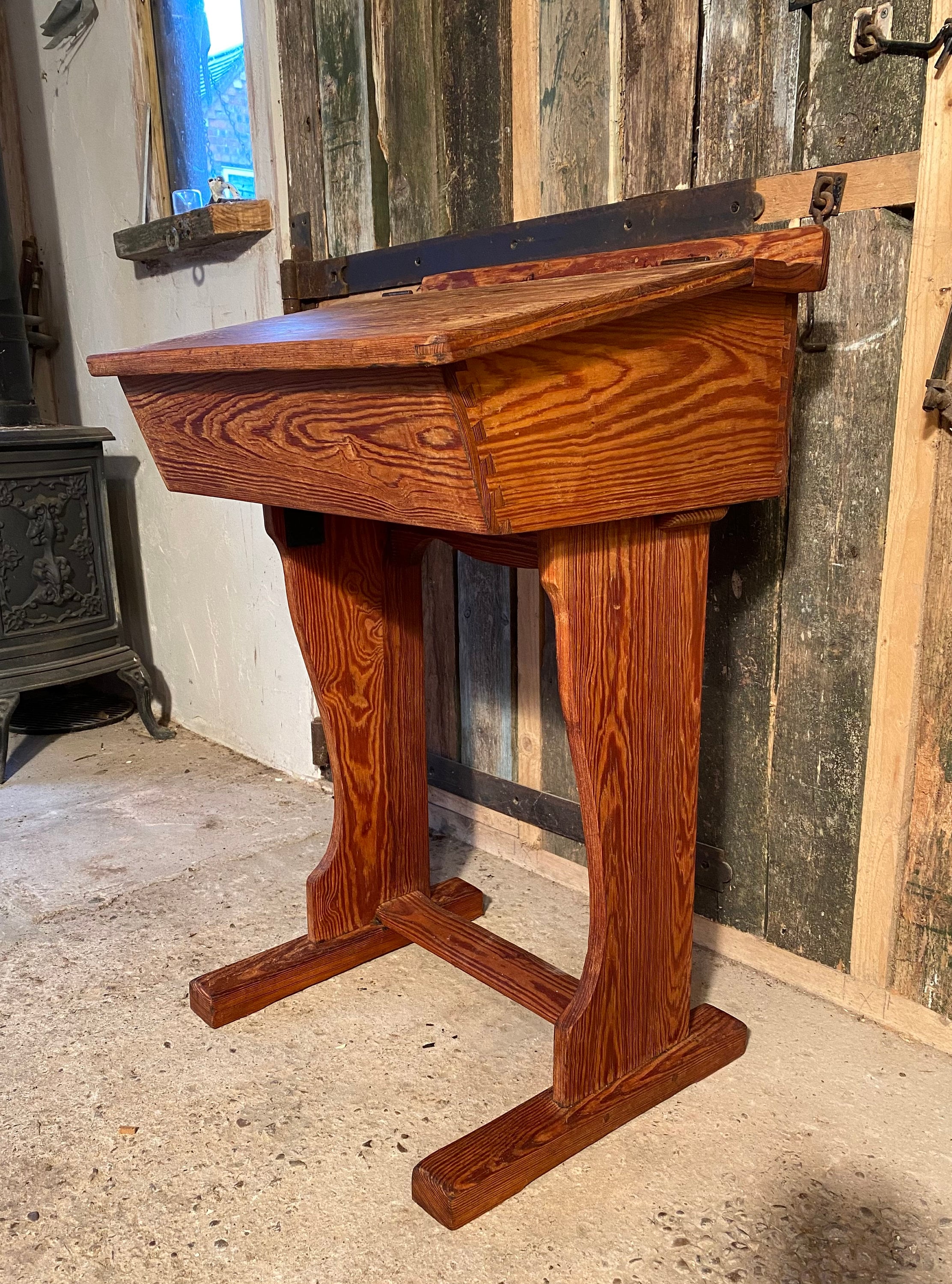 Victorian School Desk - Pitch Pine - Etsy UK